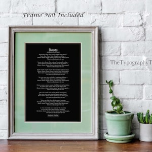 Rudyard Kipling Boots Poem Print: Minimalist Military Art - Etsy