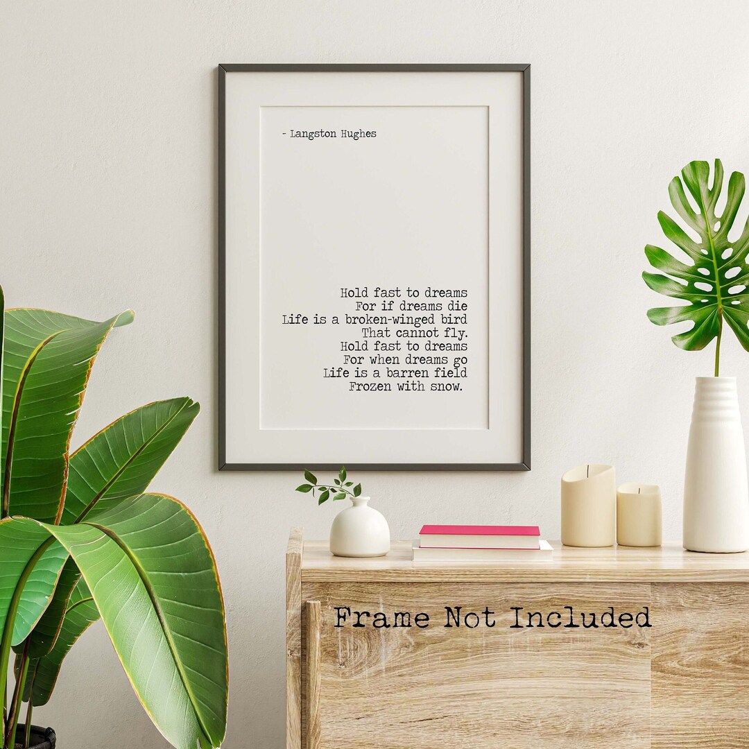 Langston Hughes Poem Print: Dreams Poem, Unframed or Framed - Etsy