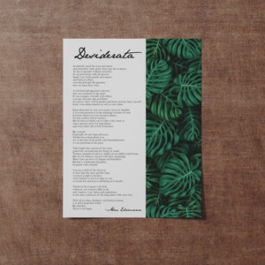 Desiderata Poem Print – Literary Wall Art With Monstera Leaves ...