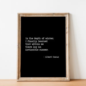 Albert Camus Quote in the Depth of Winter I Finally Learned - Etsy