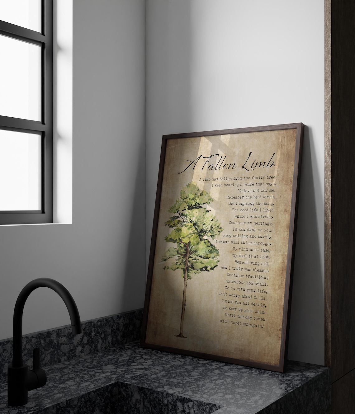 A Fallen Limb Poem Print: Sympathy Gift, Memorial Wall Art - Etsy