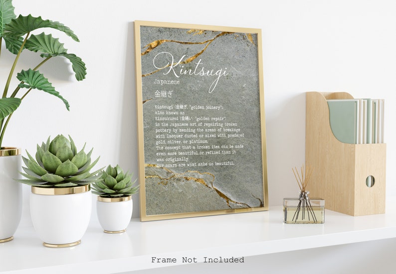 Kintsugi Definition Print: Japanese Philosophy, Gold Marble Art - Etsy UK