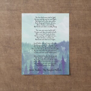 Good Timber Poem by Douglas Malloch LDS Gift - Framed & Unframed ...