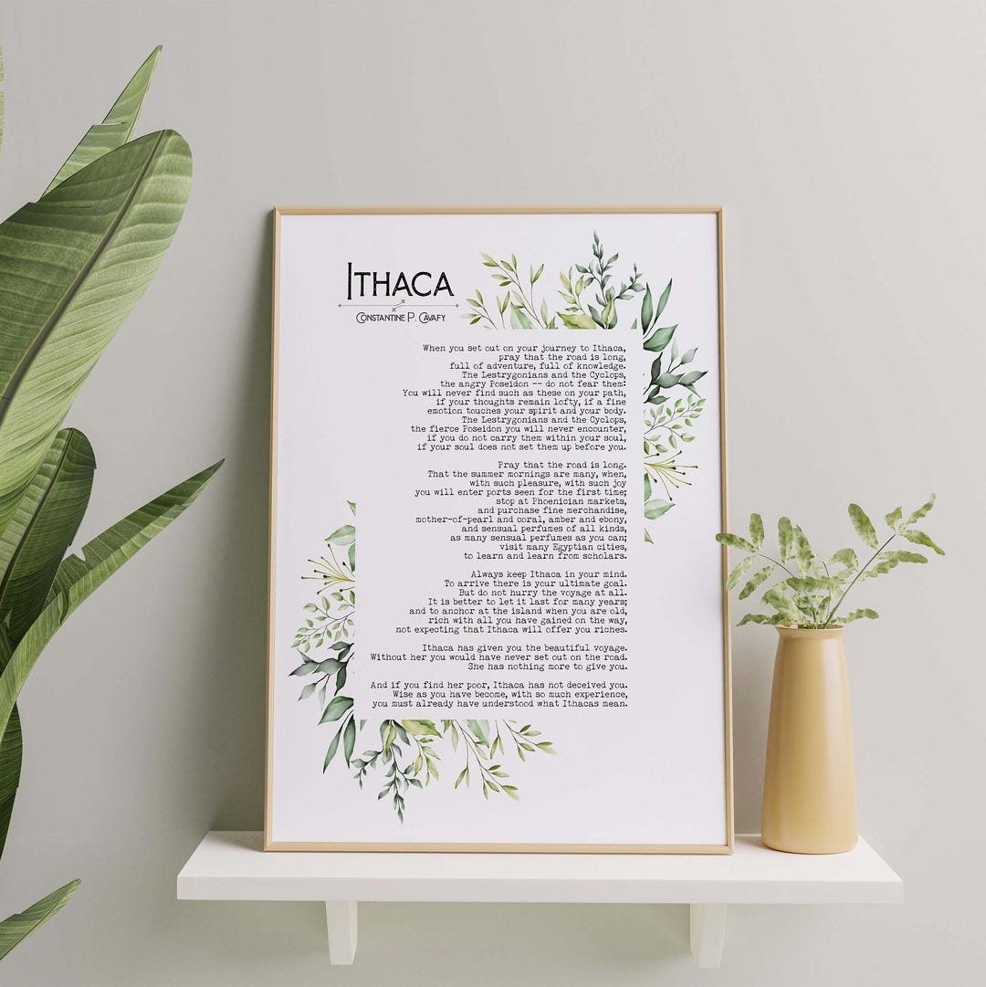 Ithaca Poem Print – C.P. Cavafy Poetry Wall Art, Literary Decor - Etsy