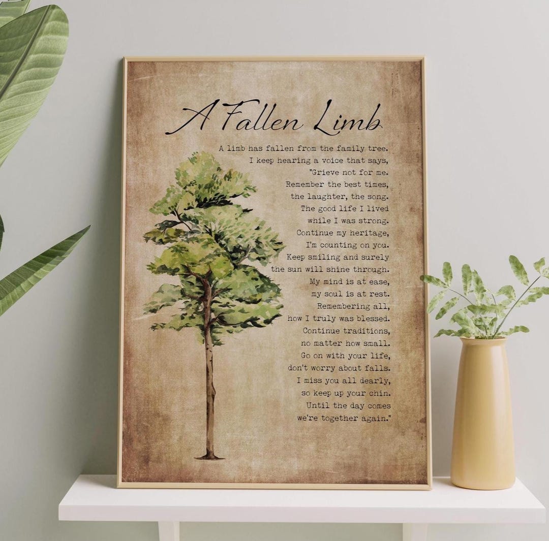 A Fallen Limb Poem Print: Sympathy Gift, Memorial Wall Art - Etsy Australia