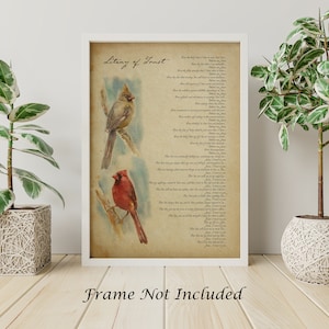 Litany of Trust Poster Print Pair of Cardinals Illustrated Prayer ...