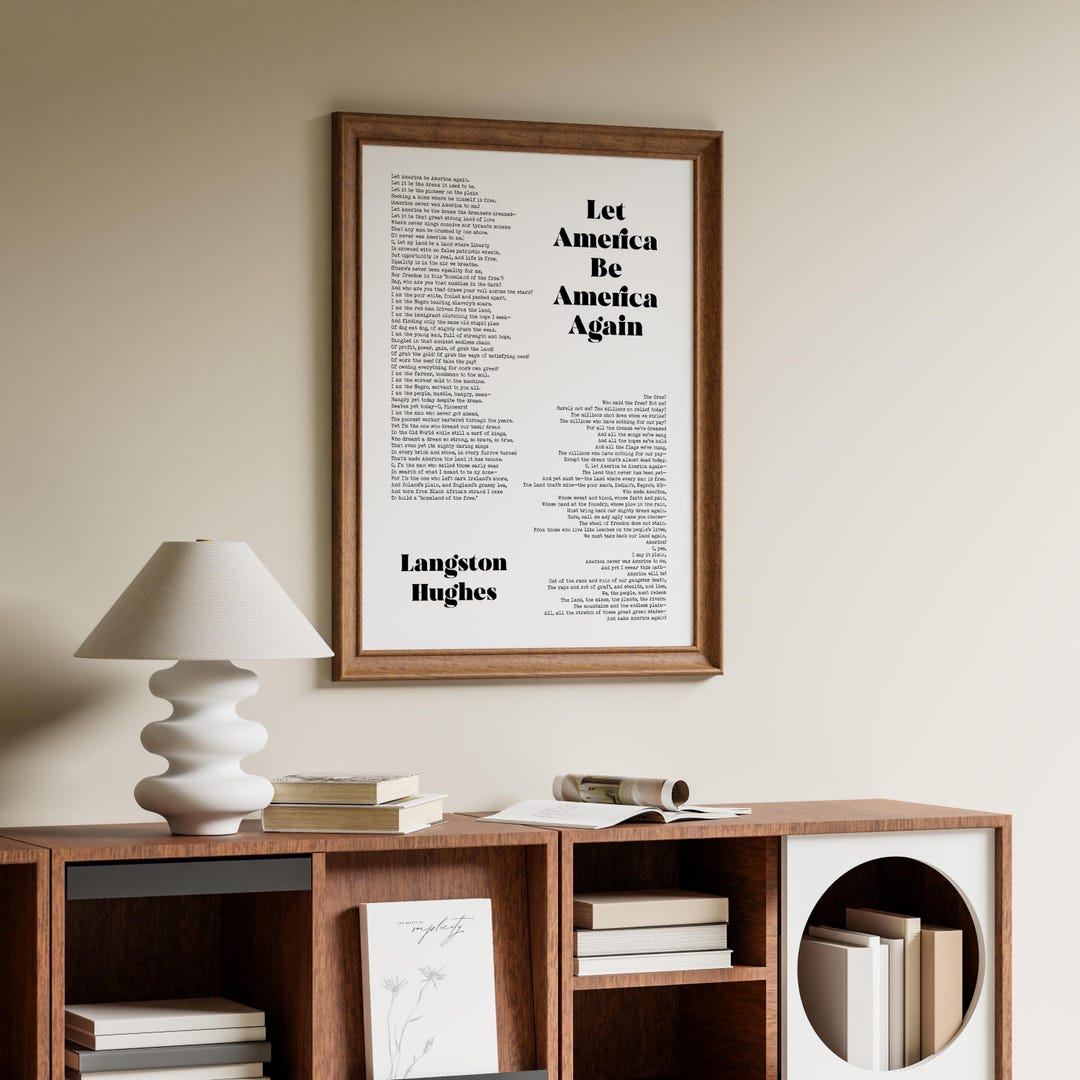 Let America Be America Again Langston Hughes Poem Print - Etsy