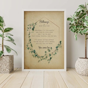 Rainer Maria Rilke Poem Pathways "you Come Too" Poetry Art Print ...