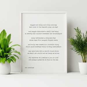 E.E. Cummings Poem Maggie and Milly and Molly and May Art Print Home ...