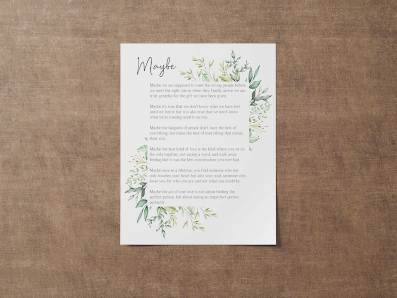 Maybe Love Poem Print Wedding Poem Physical Art Print - Etsy