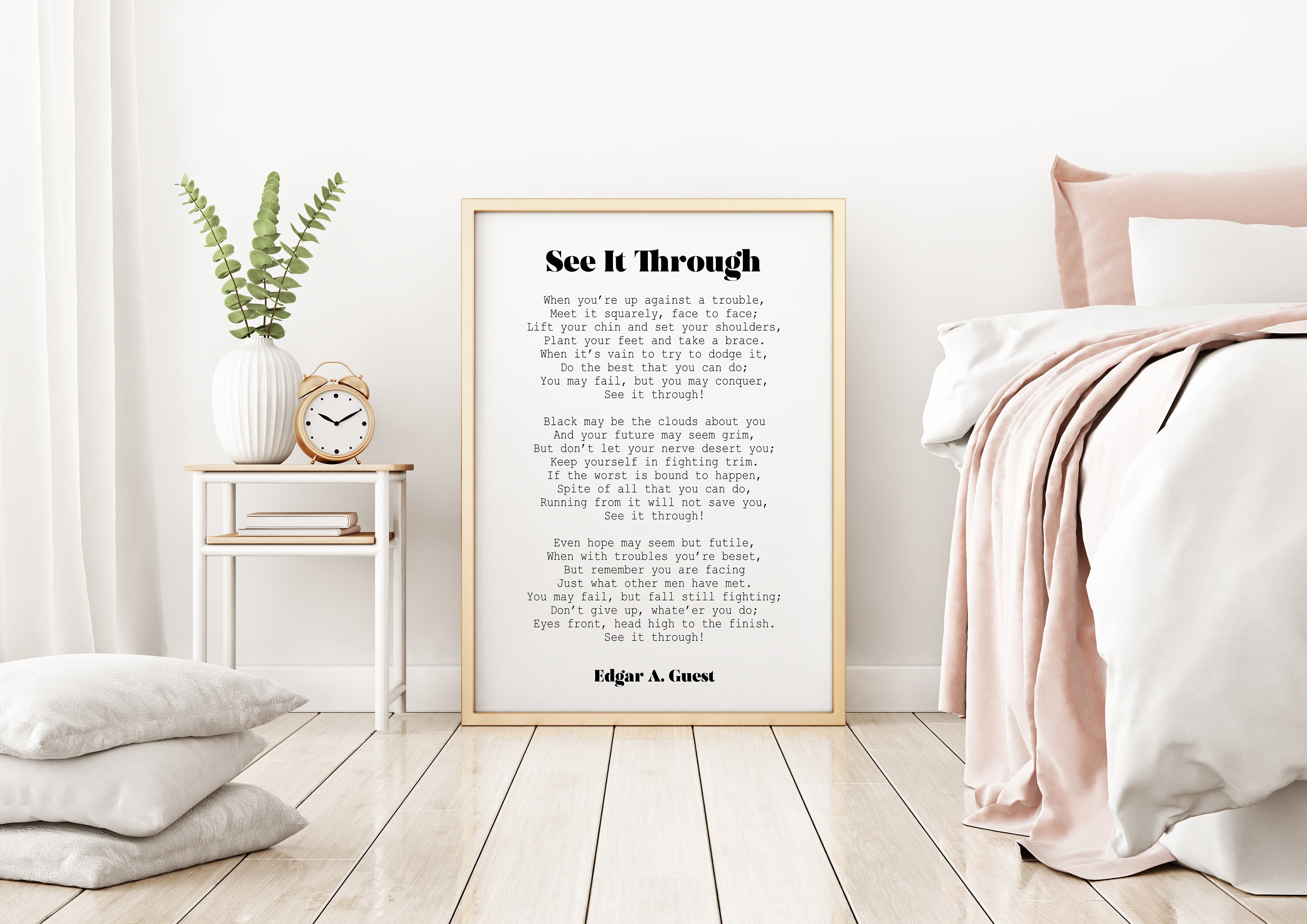 Edgar Guest Poem See It Through Poem Art Print Home Office - Etsy Israel