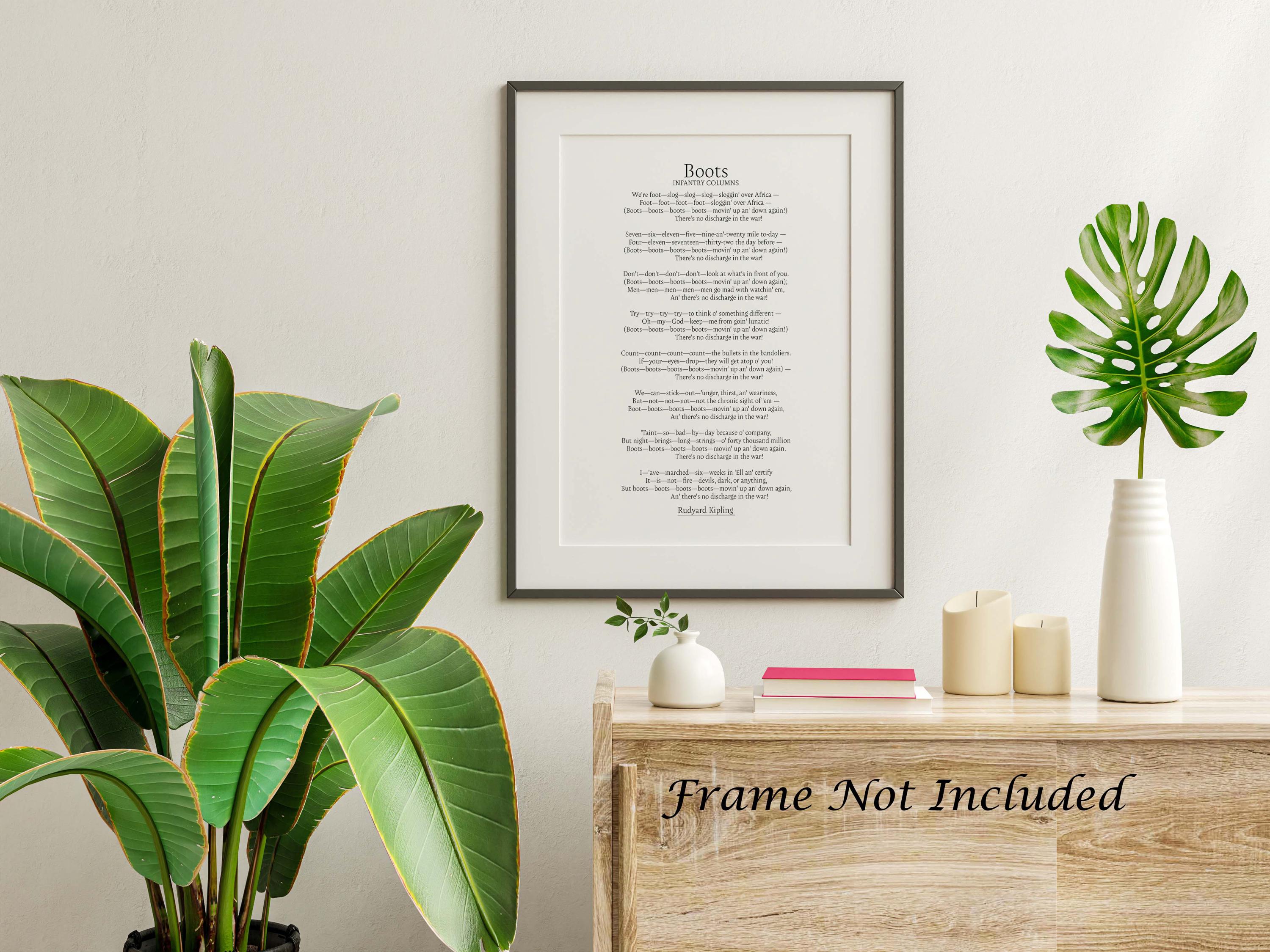 Rudyard Kipling Boots Poem Print: Minimalist Military Art - Etsy
