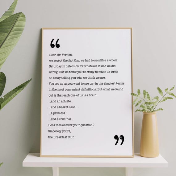 Breakfast Club Closing Quotes