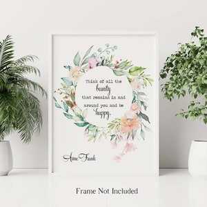 Anne Frank Quote Print Think of All the Beauty That Remains Unframed ...