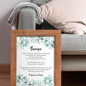 Suscipe Prayer Print St. Ignatius Prayer, Framed & Unframed Options - Etsy