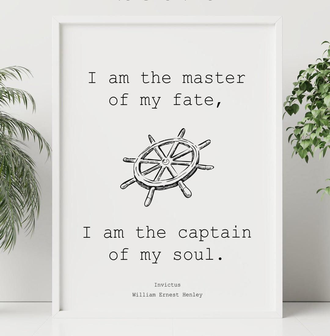 Invictus Poem Print – I Am the Master of My Fate – William Ernest ...