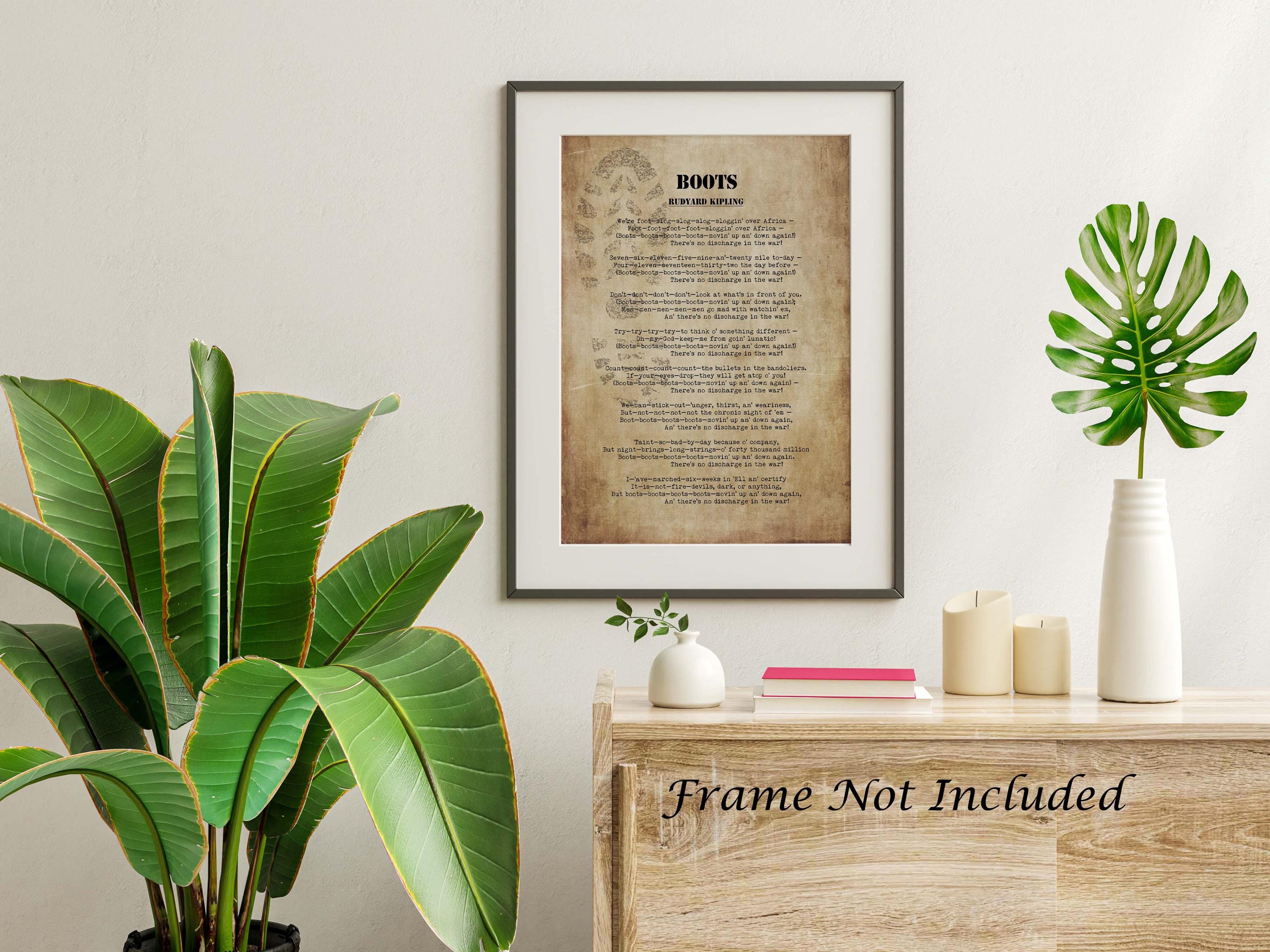 Rudyard Kipling Boots Poem Print: Vintage Military Wall Art - Etsy