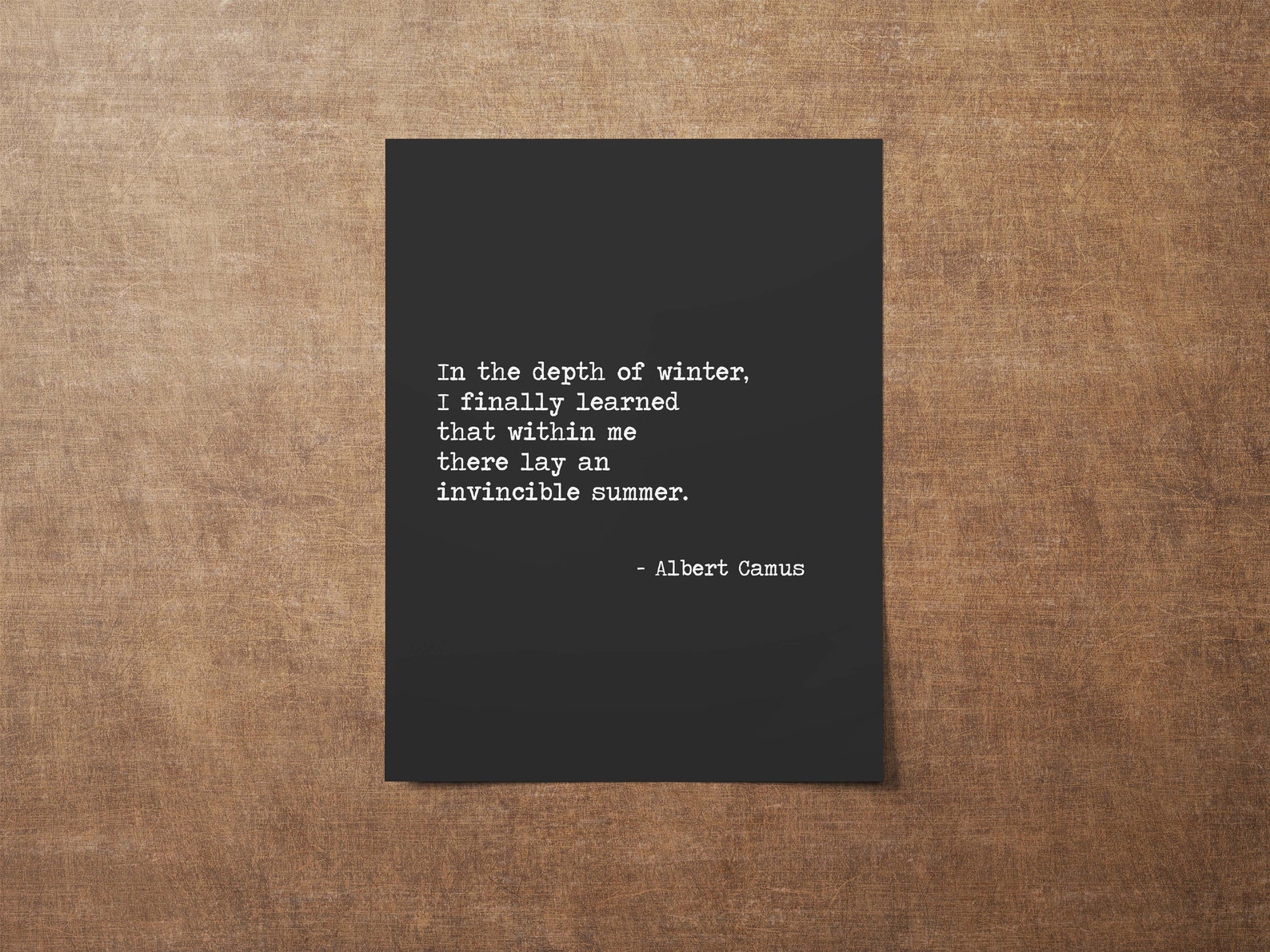Albert Camus "invincible Summer" Quote Print: Minimalist Literary Art ...