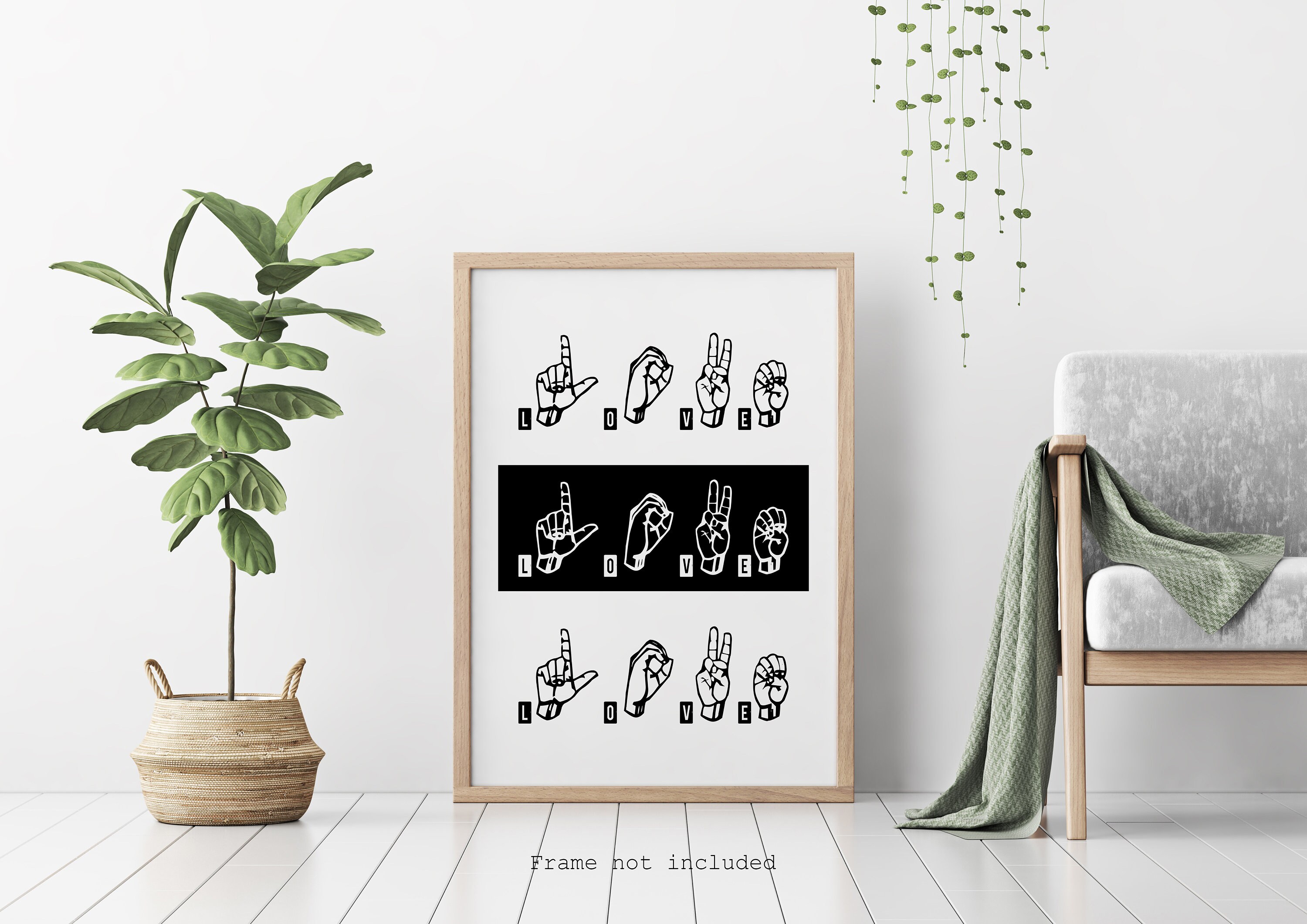 LOVE ASL Wall Art American Sign Language print UNFRAMED | Etsy