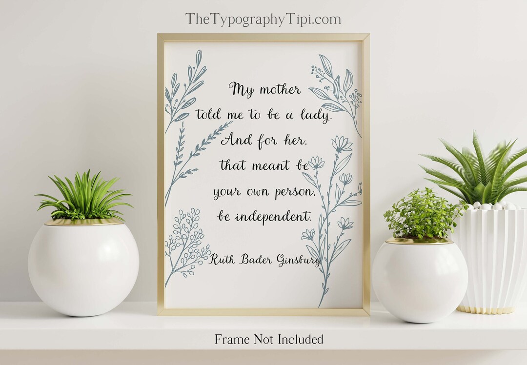 RBG Quote Print: Inspirational Ruth Bader Ginsburg Wall Art - Etsy