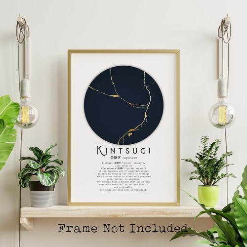 Kintsugi Kintsukuroi Definition Minimalistic Poster - Etsy