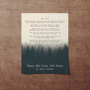 There Will Come Soft Rains Gedicht Druck Sara Teasdale Gedicht ...