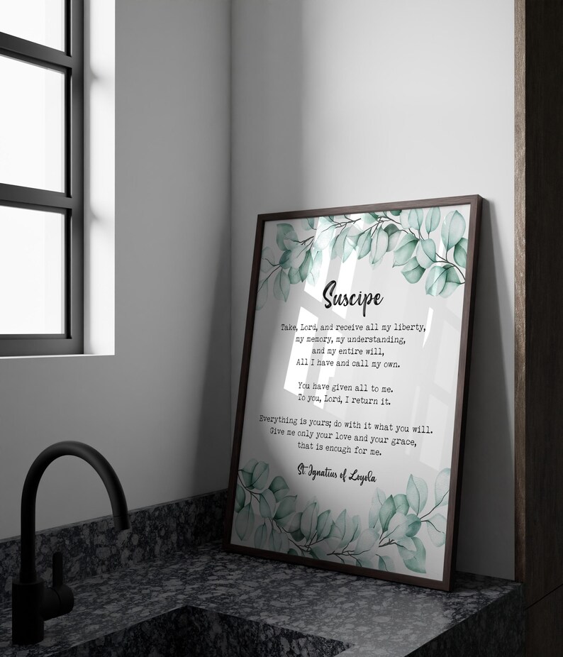 Suscipe Prayer Print St. Ignatius Prayer, Framed & Unframed Options - Etsy