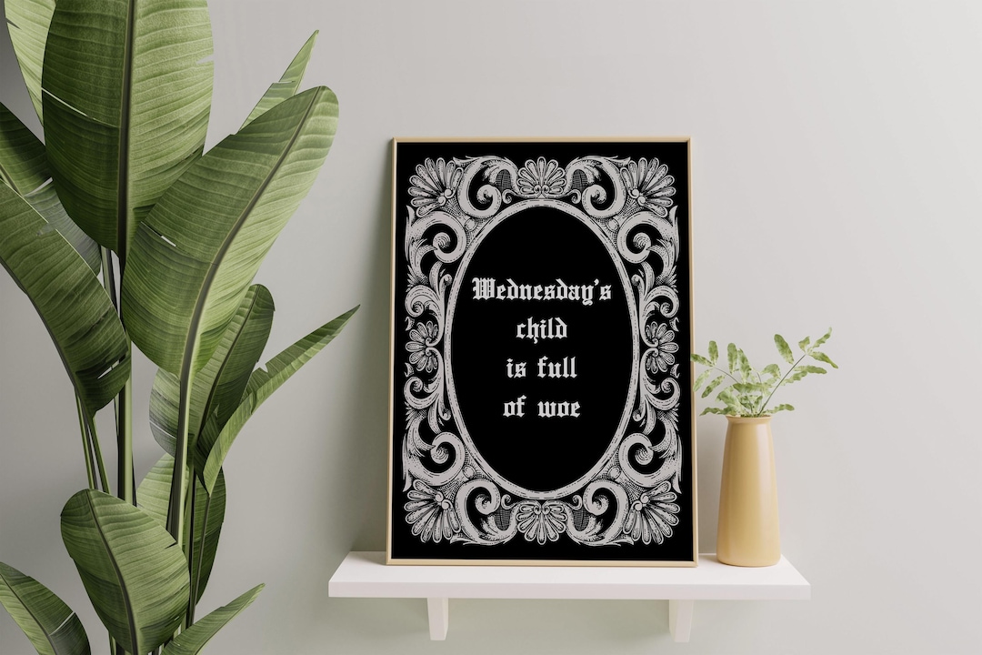 Wednesday Addams Wall Art: Gothic Home Decor, Framed or Unframed Print ...