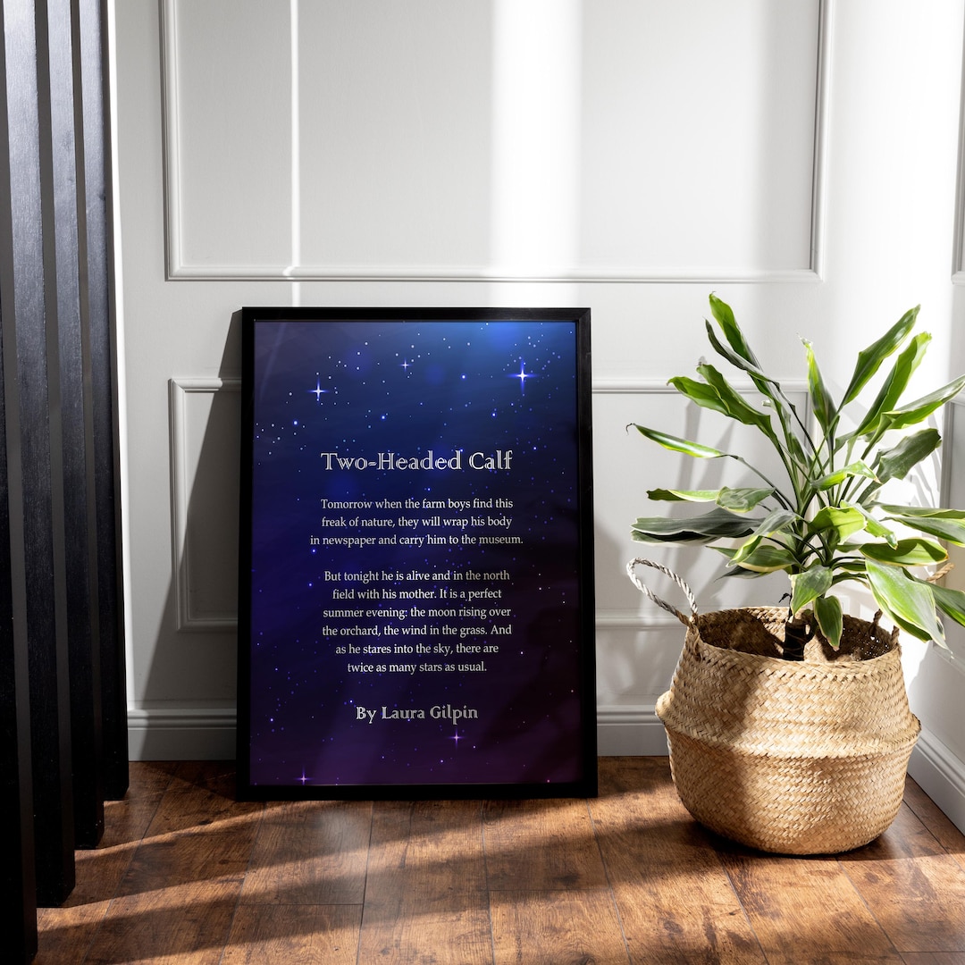 Two-headed Calf Poem, Laura Gilpin Poem Print: Starry Night Art - Etsy UK