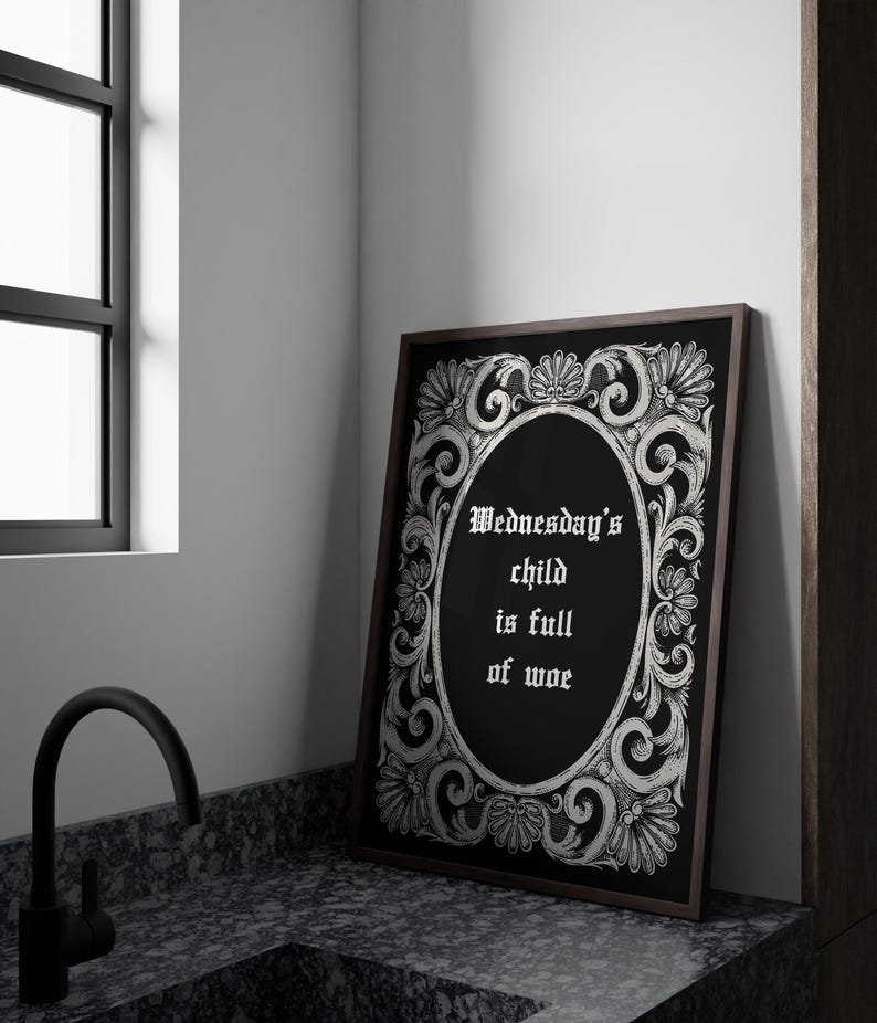 Wednesday Addams Wall Art: Gothic Home Decor, Framed or Unframed Print ...