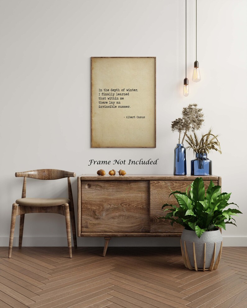Albert Camus "invincible Summer" Quote Print: Minimalist Literary Art ...