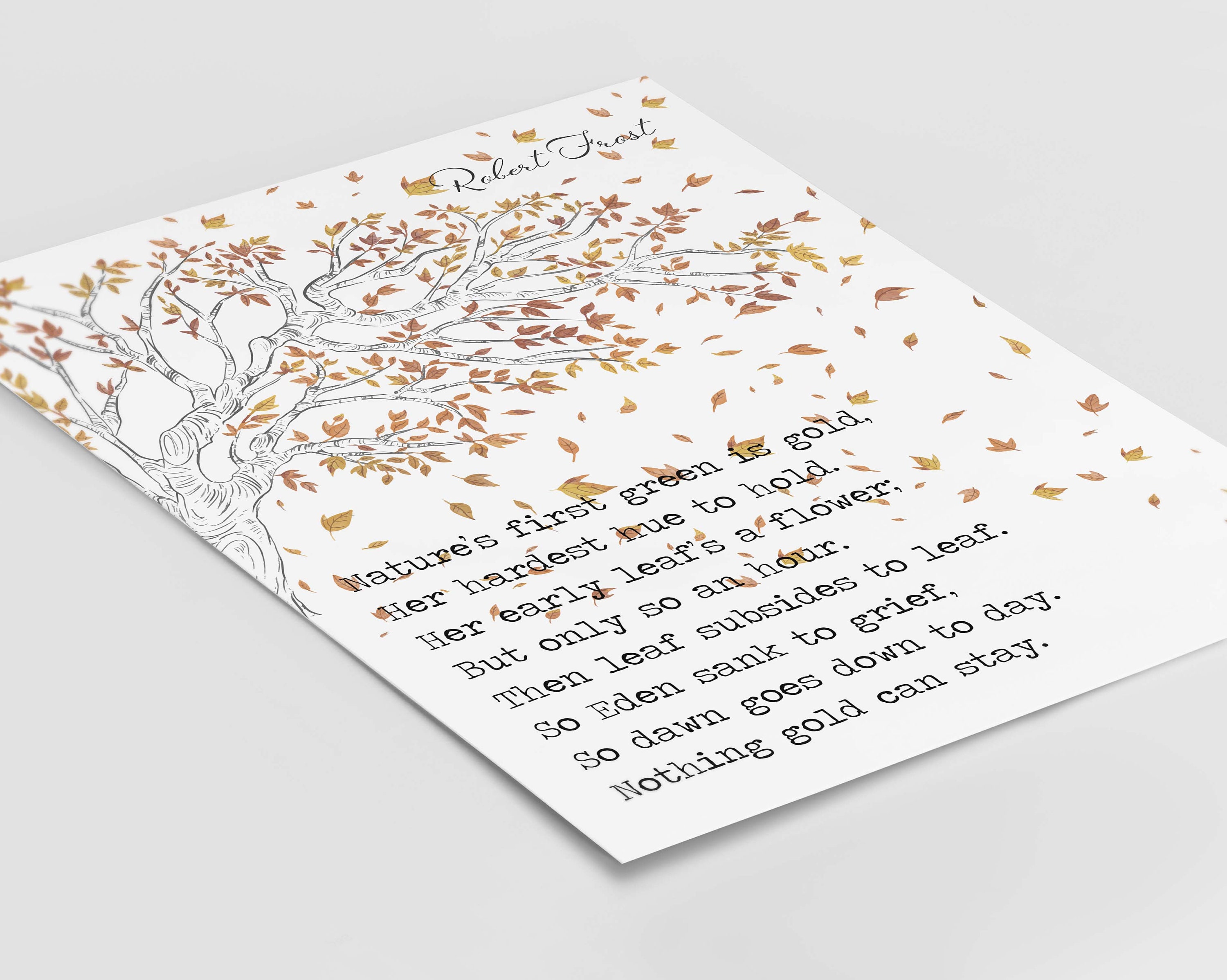 Nothing Gold Can Stay Robert Frost Poem Print - Etsy