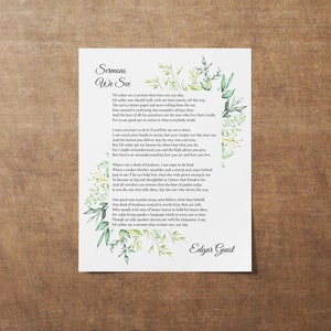 Edgar Guest Poem Art Print: Sermons We See, Home Office Decor - Etsy