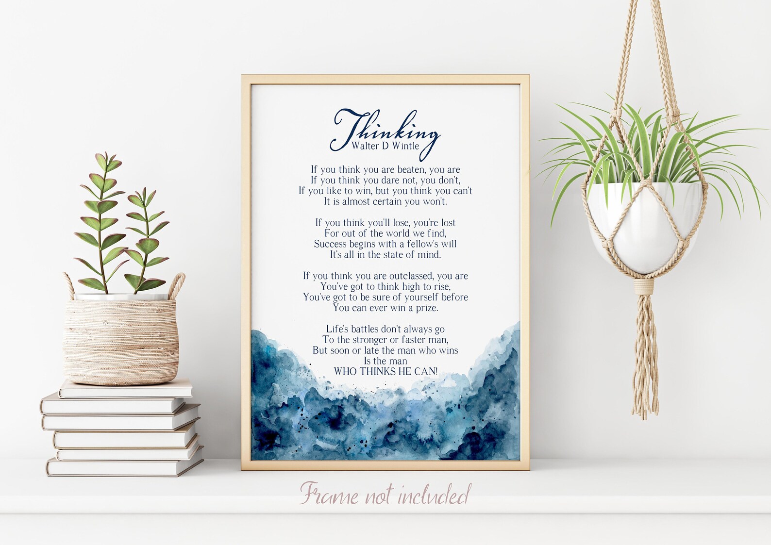 Thinking Poem Print by Walter D. Wintle Inspirational Poetry - Etsy