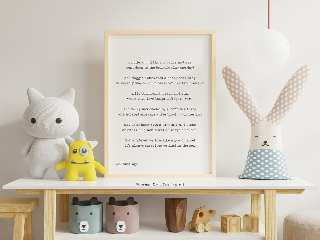 E.E. Cummings Poem Maggie and Milly and Molly and May Art Print Home ...
