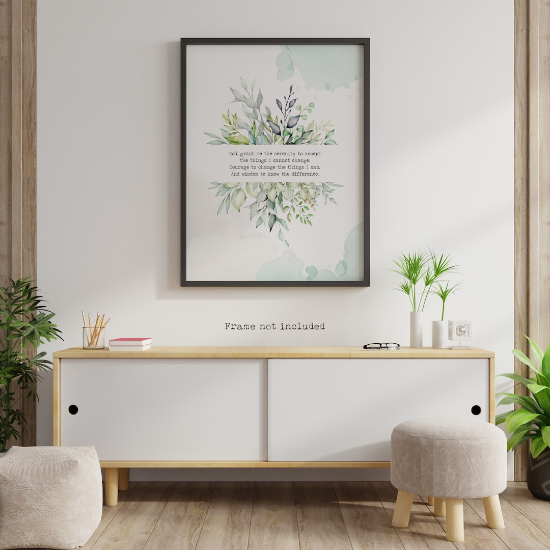 The Serenity Prayer Print Sobriety Gift Alcoholics Anonymous Twelve ...