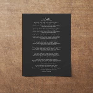 Rudyard Kipling Boots Poem Print: Minimalist Military Art - Etsy
