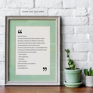 The Breakfast Club Movie Quote Closing Lines Letter to Mr. Vernon Black ...