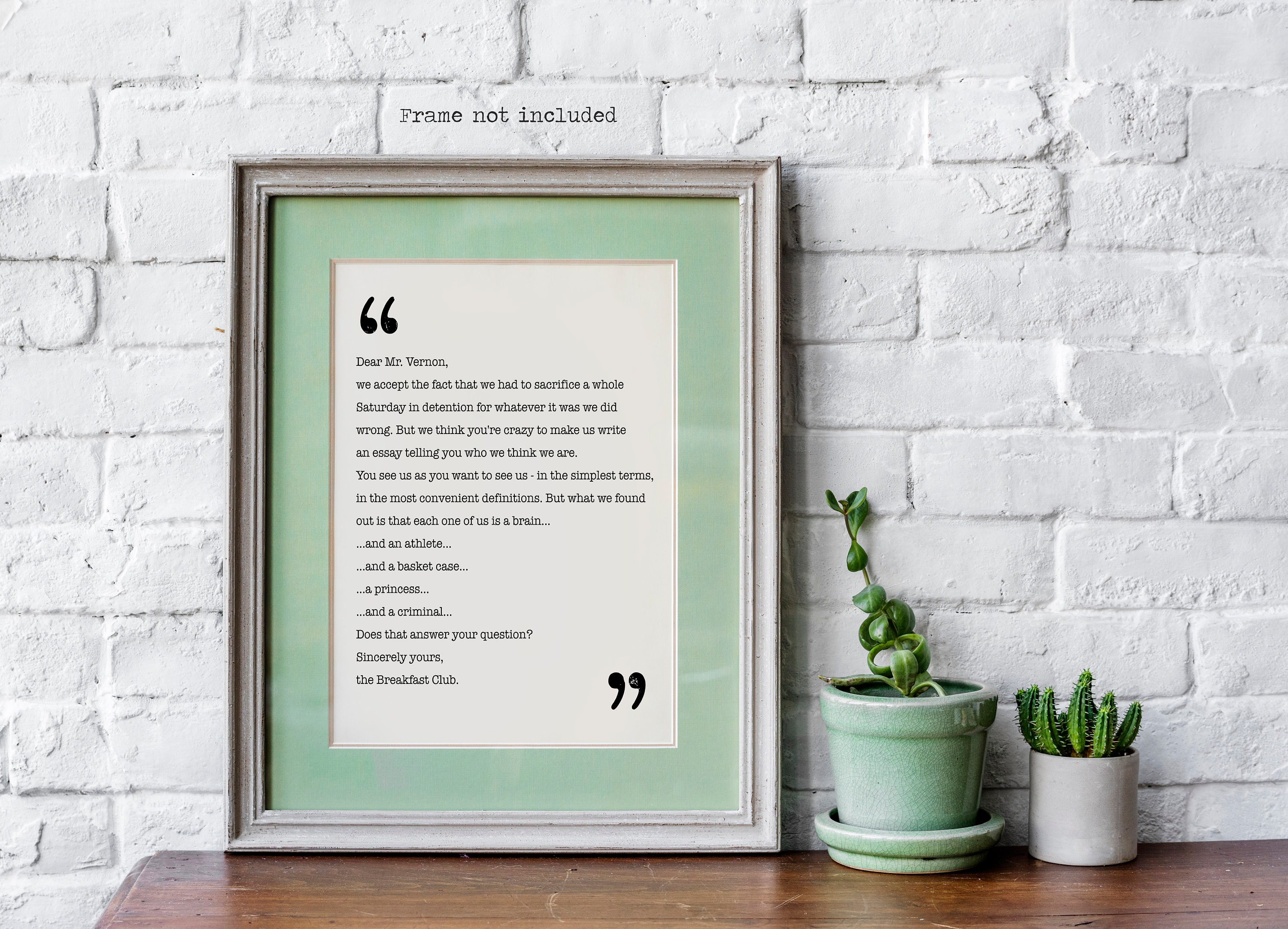 The Breakfast Club Movie Quote Closing Lines Letter to Mr. - Etsy