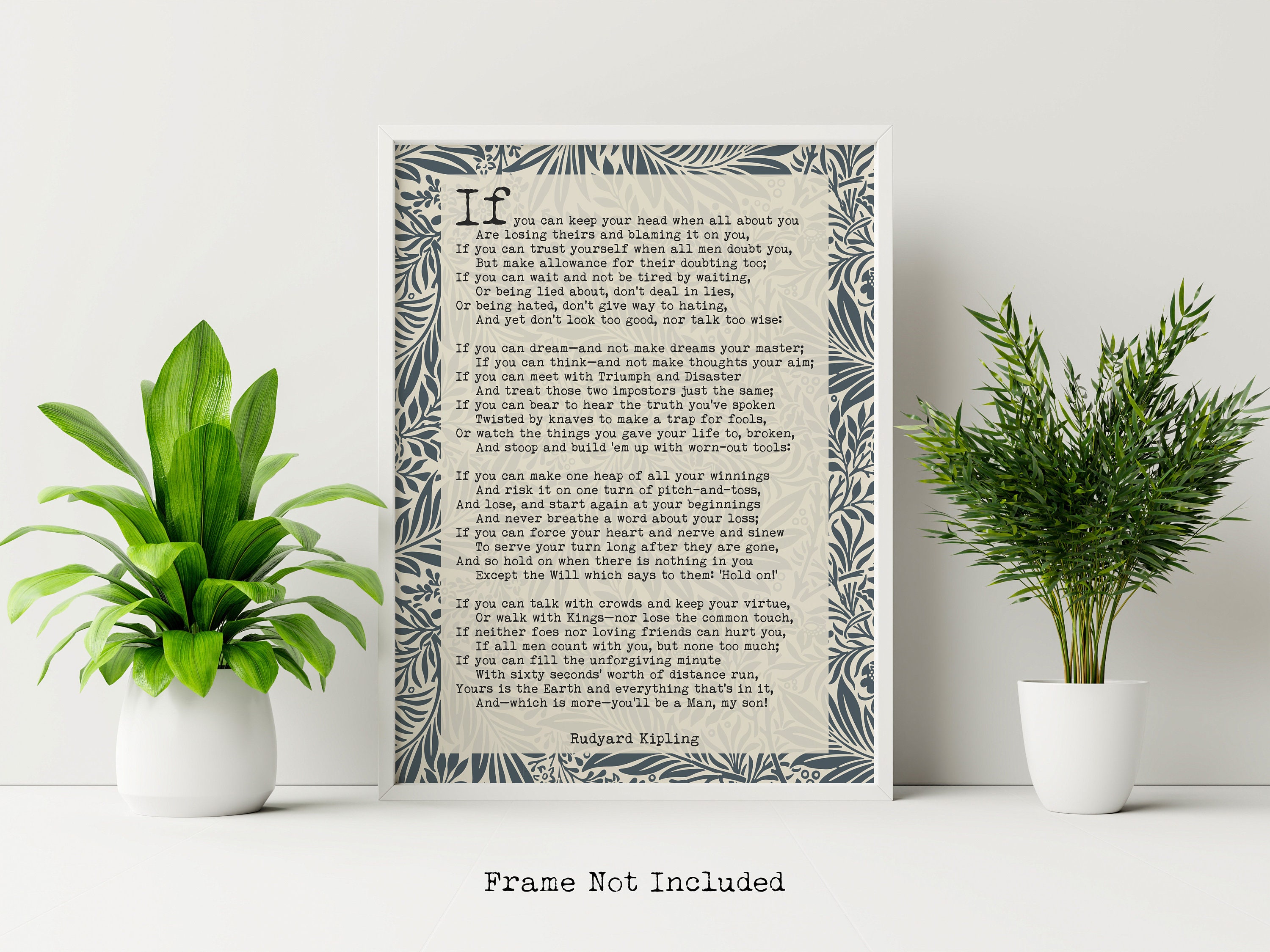 IF Poem Rudyard Kipling Poem Vintage Wallpaper Background | Etsy