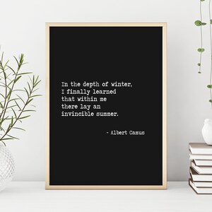 Albert Camus Quote in the Depth of Winter I Finally Learned - Etsy