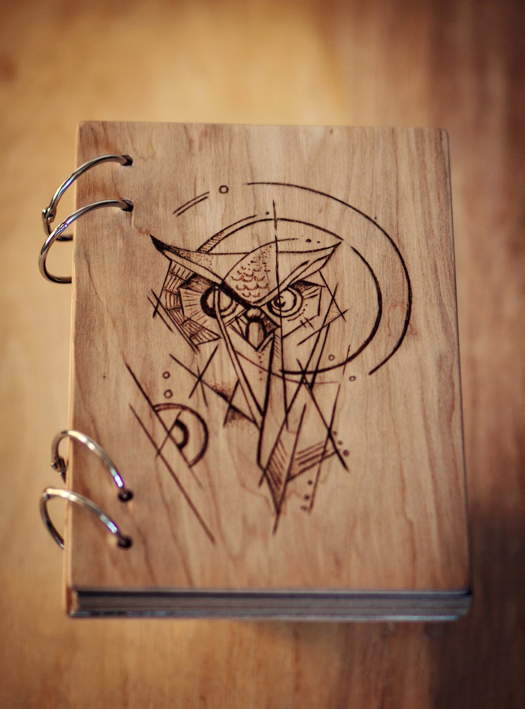 Personalized Engraved Wooden Notebook, Sketching Book, Owl Journal ...