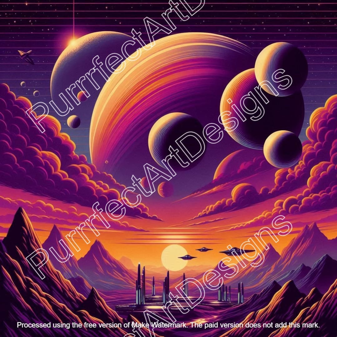 5 Stunning Alien Planet Poster Clip Art, Digital Art Download - Etsy