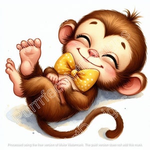10 Adorable Monkey Clip Art, Digital Art Download - Etsy