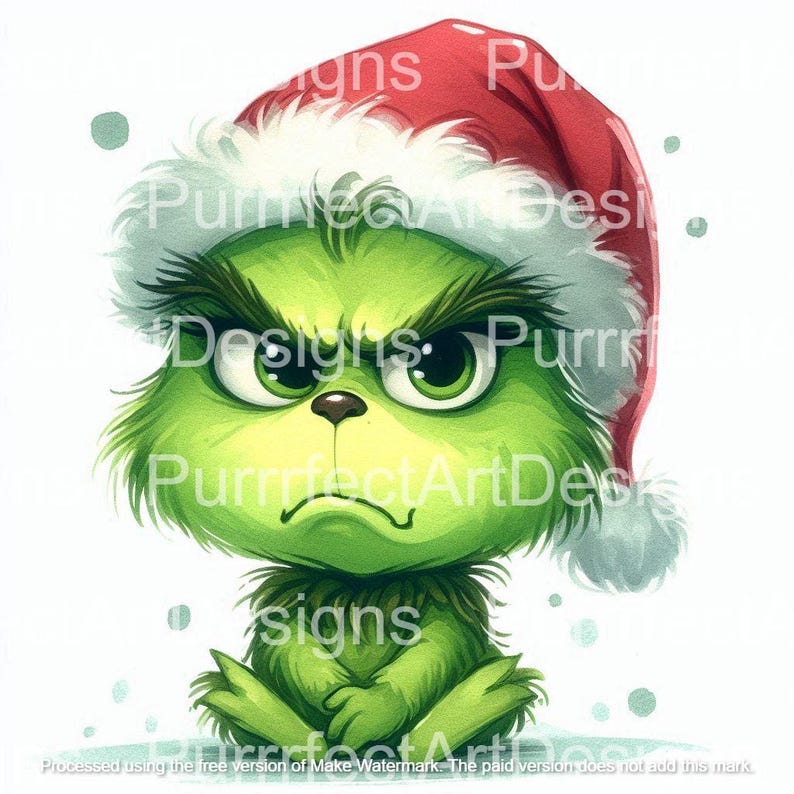 10 Cute Grumpy Grinch Clip Art, Digital Art Download - Etsy