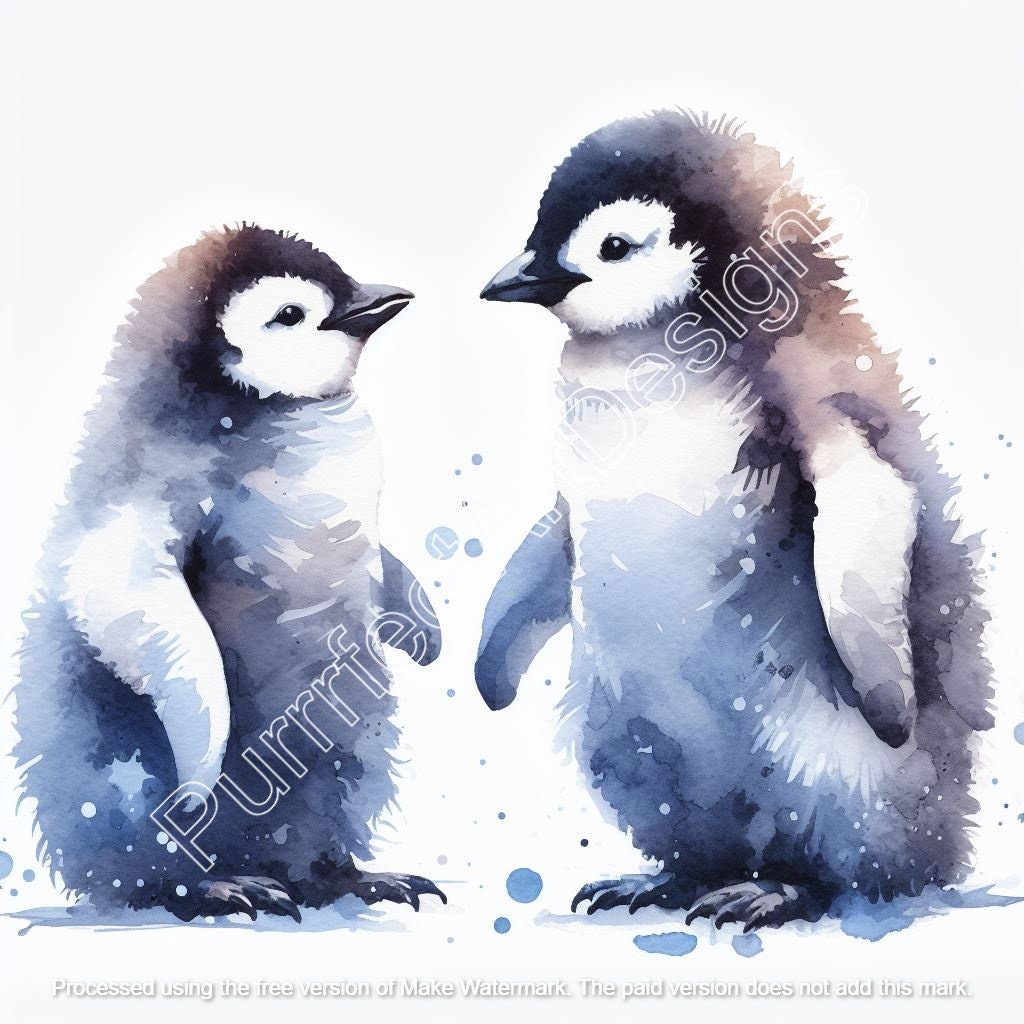 5 Adorable Cuddling Penguins Clip Art, Digital Art Download - Etsy