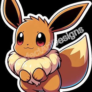 10 Cute Eevee Clip Art, Digital Art Download - Etsy