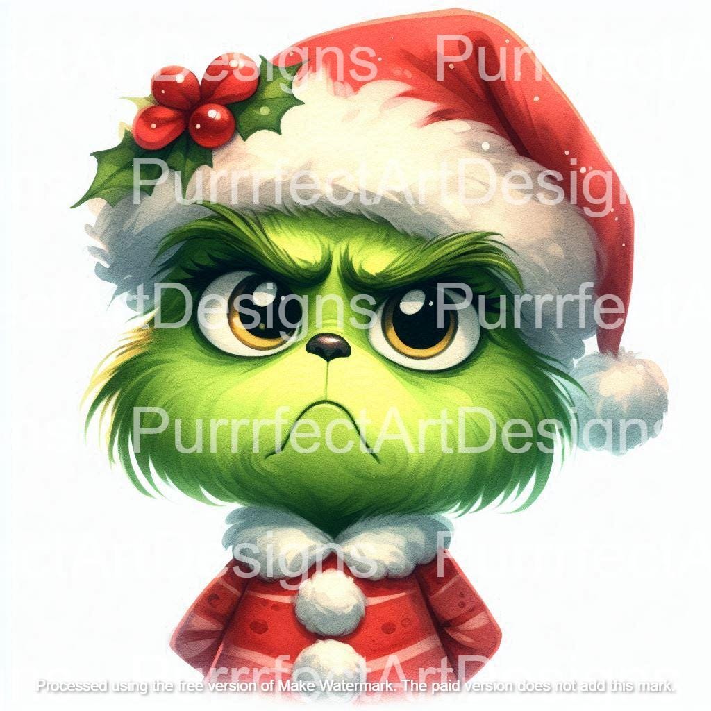 10 Cute Grumpy Grinch Clip Art, Digital Art Download - Etsy