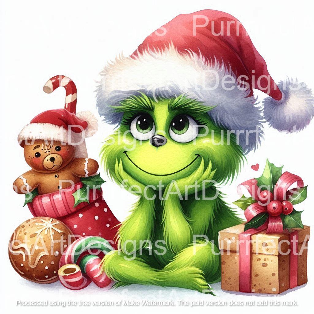 10 Cute Grinch Clip Art, Digital Art Download - Etsy