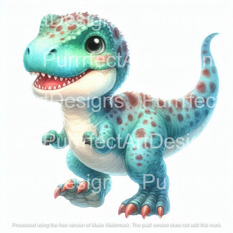 5 Cute Dinosaurs Clip Art, Digital Art Download - Etsy